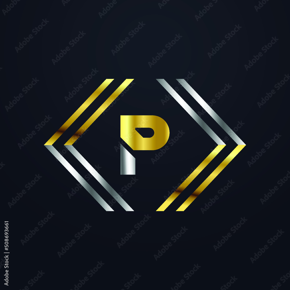 Premium luxury Vector elegant gold and silver font Letter P Template ...