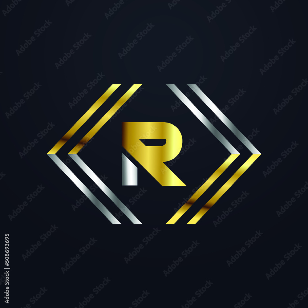 Premium luxury Vector elegant gold and silver font Letter R Template ...