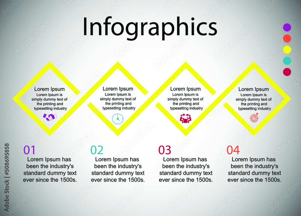 Business data visualization, infographics. Scheme of the process of ...