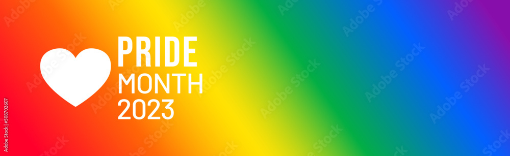 Rainbow color LGBT pride month banner with heart shape. Symbol of pride ...