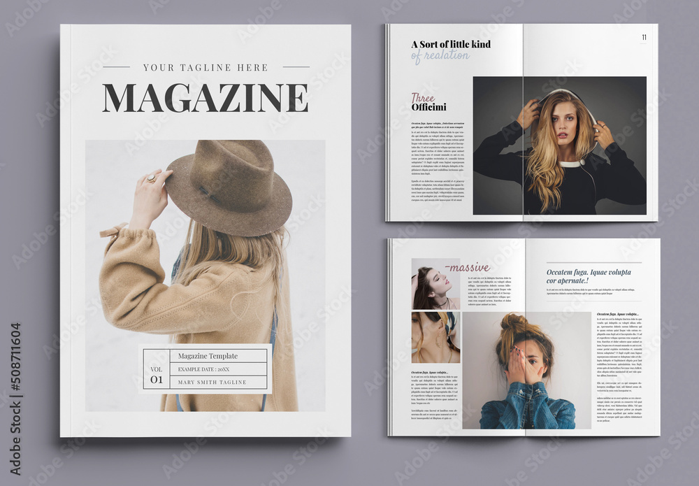 Magazine Layout Stock Template | Adobe Stock