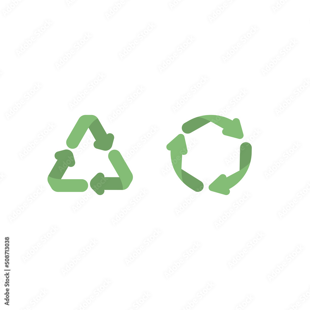 recycle logo triangle and round , recycle flat design simple vector ...