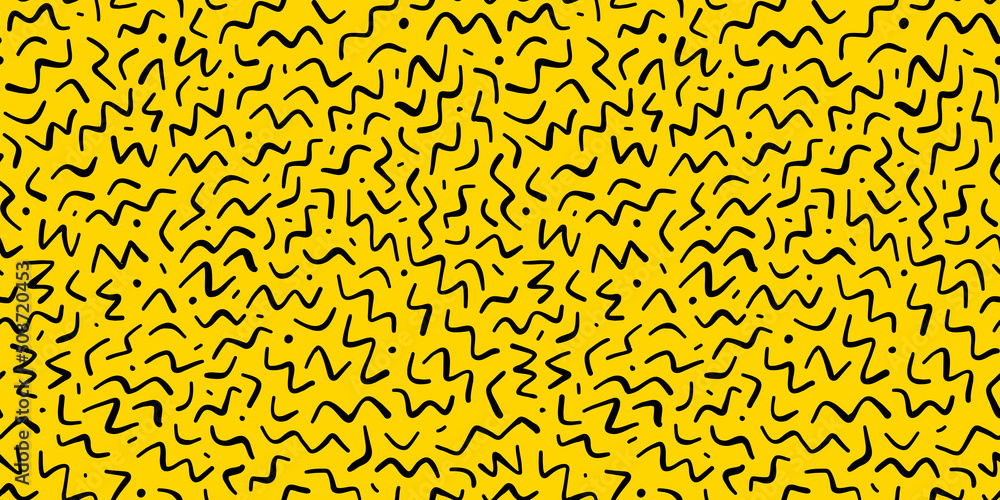 Abstract colorful scribble print seamless pattern illustration in retro ...