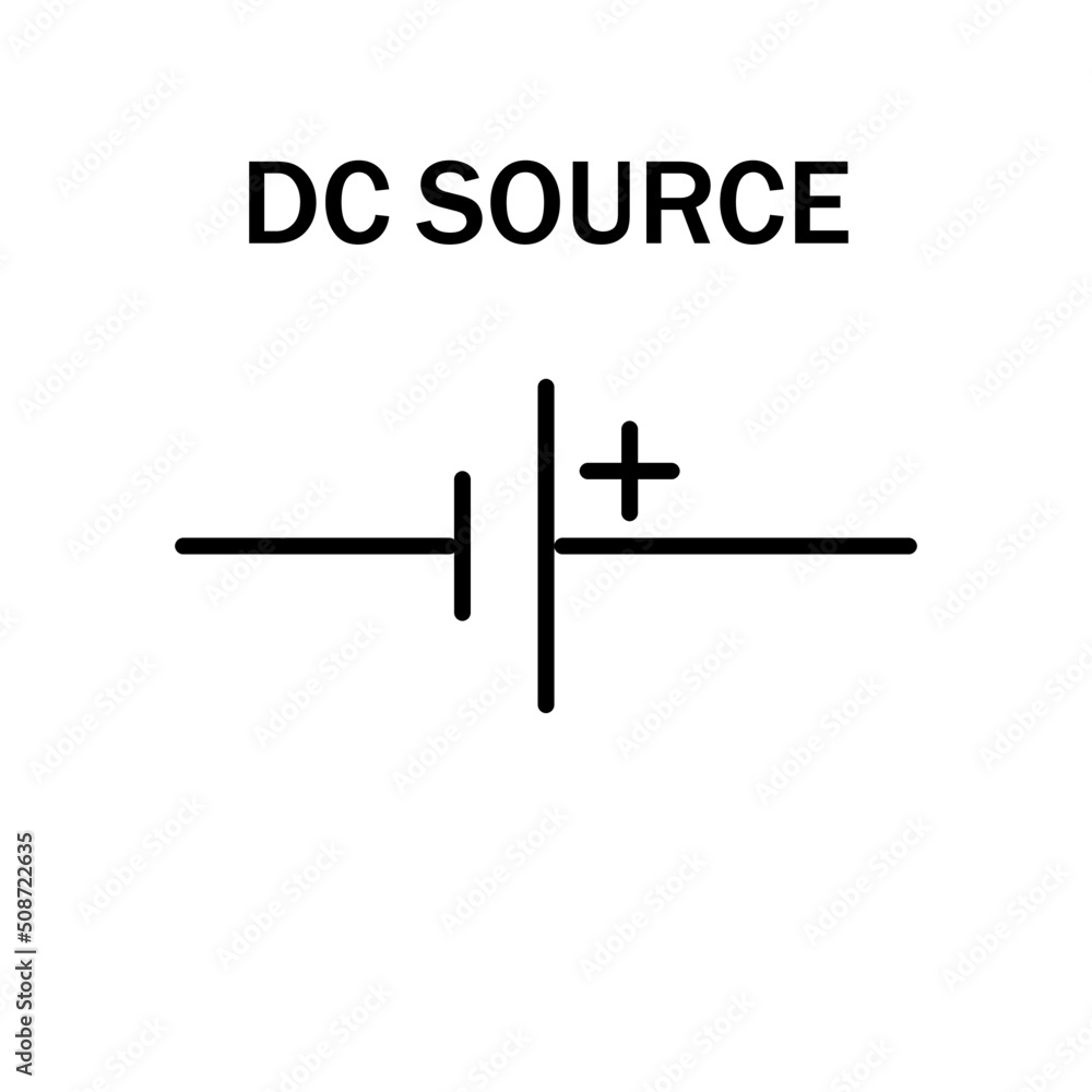 Direct current source symbol vector electrical Stock Vector | Adobe Stock