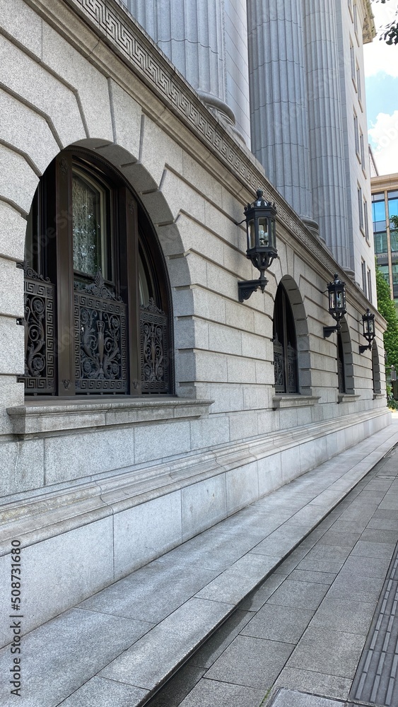 The arc windows openings and vintage lanterns, the architectural detail ...