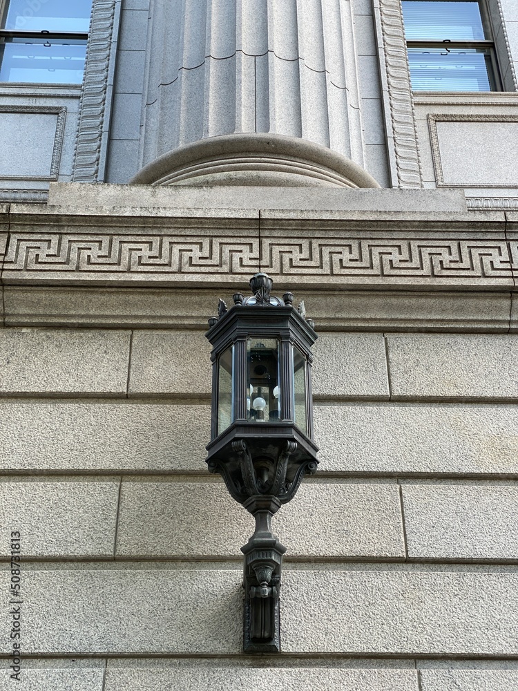 The neoclassical building details, the roman inspired western office ...