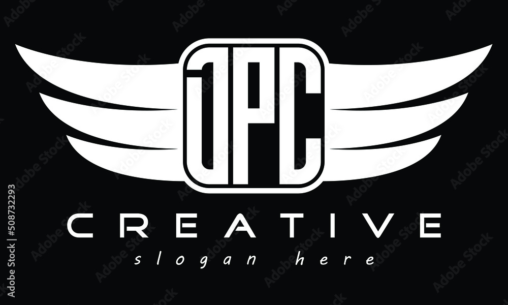DPC Letter wing symbol minimalist modern font creative concept icon ...