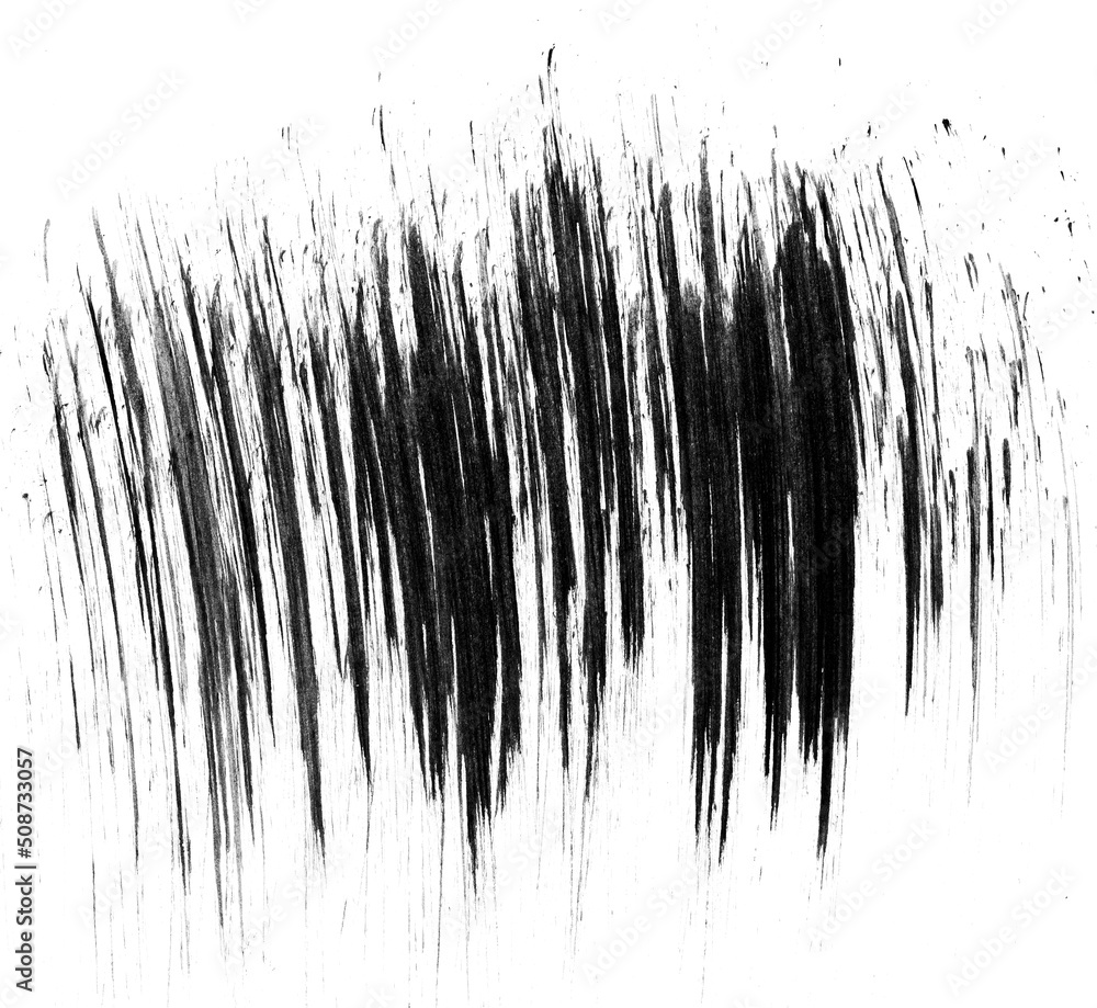 Black color stain (pattern) with acrylic paint blotch and brush strokes ...