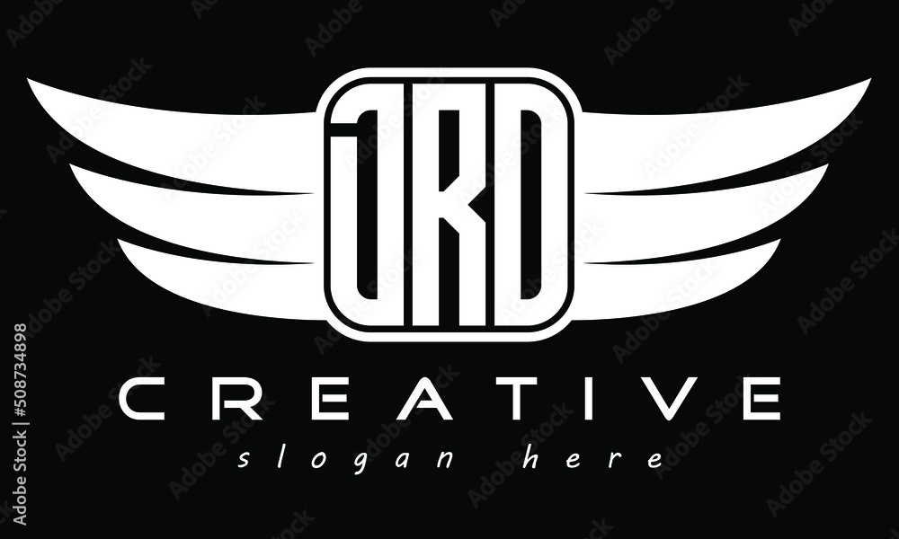 DRO three Letter wing symbol minimalist modern font creative concept ...