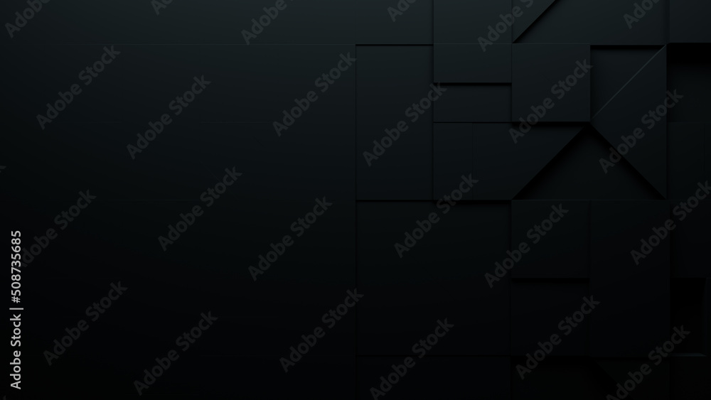 Black 3D Blocks arranged to create a Futuristic abstract background. 3D ...