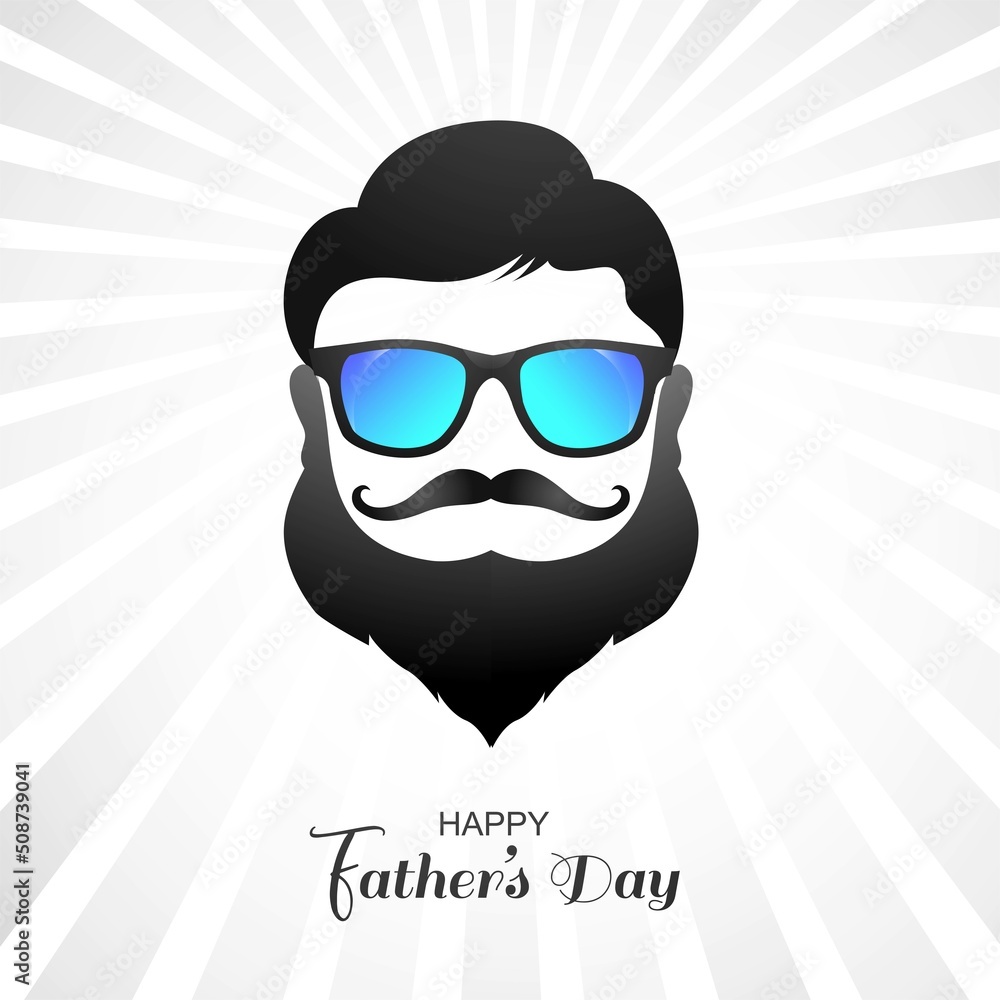 Happy fathers day beautiful face card background Stock Vector | Adobe Stock