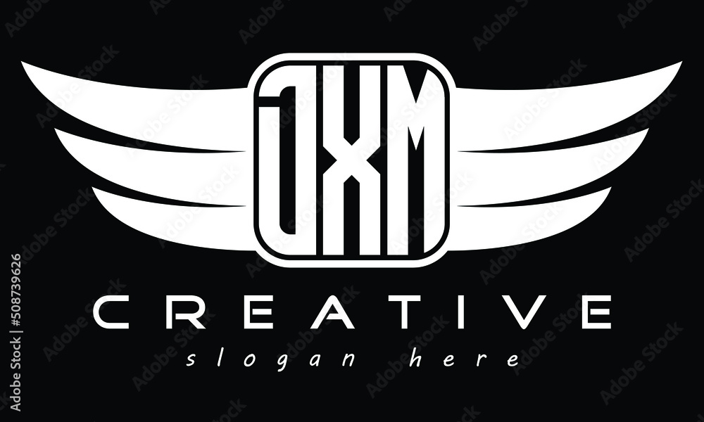 DXM three Letter Wings Flying Initial wing symbol minimalist creative ...