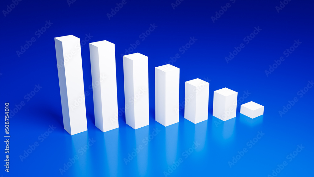 White graph chart 3d blue background design element of business ...