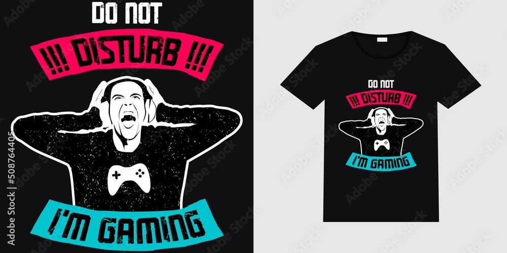 Vector illustration of a shouting man with the text 'do not disturb I'm ...