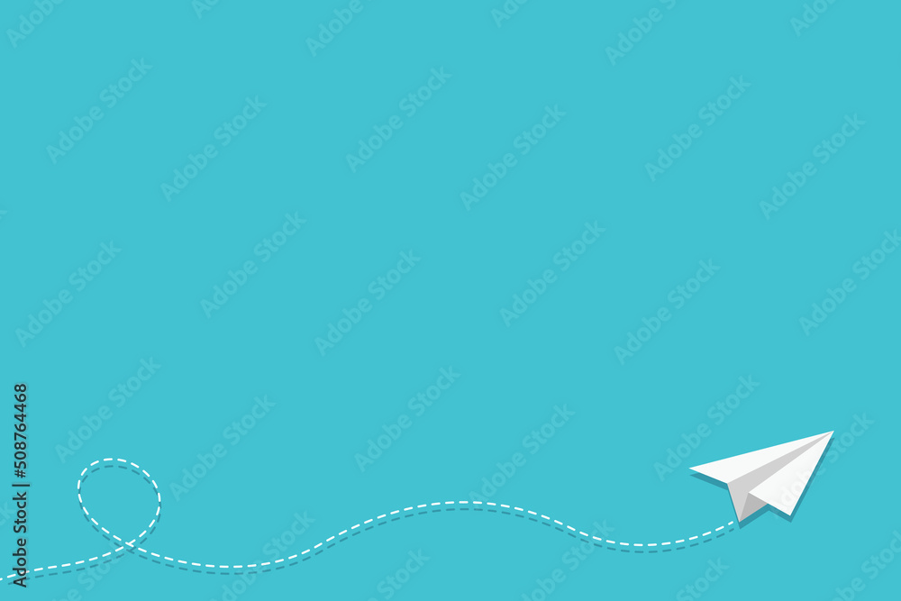 Paper plane vector on blue background with text space. texture ...