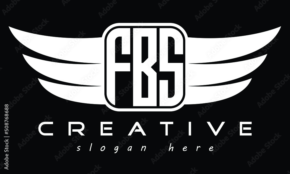 FBS three Letter Wings Flying Initial wing symbol minimalist creative ...