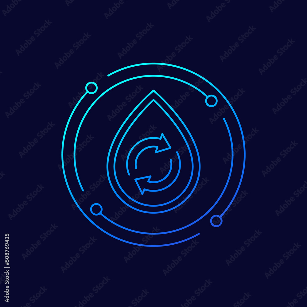 reuse water icon, linear design Stock Vector | Adobe Stock