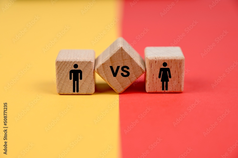 Man vs Woman logo. Gender equality, empowerment and battle of the sexes ...
