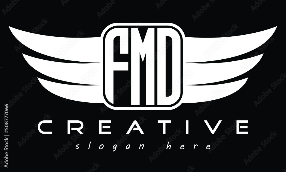 FMO three Letter wing morden creative concept icon company logo design ...