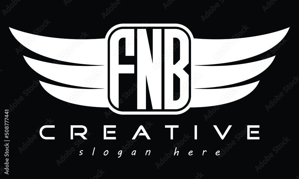 Vetor de FNB three Letter wing morden creative concept icon company ...