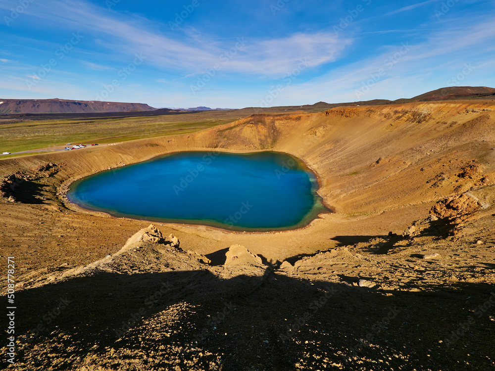 Volcán Krafla con agua activo Islandia Stock-Foto | Adobe Stock