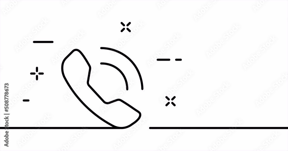 One line drawing, solid line internet. One line drawing animation ...