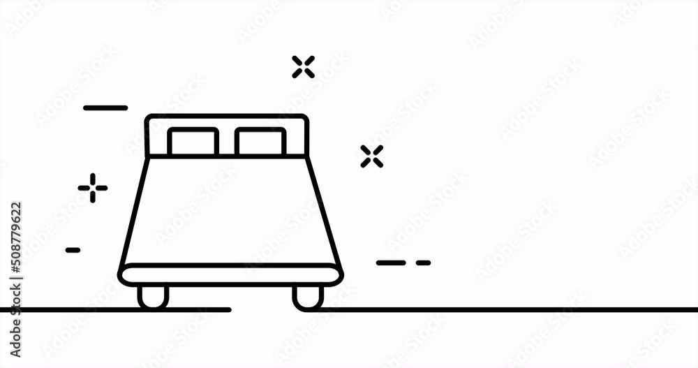 Single line drawing, solid line rest. One line drawing animation of ...