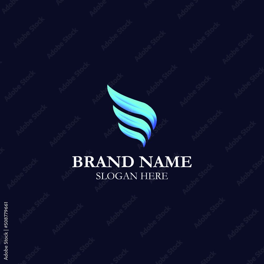 simple vector 3d logo example Stock Vector | Adobe Stock