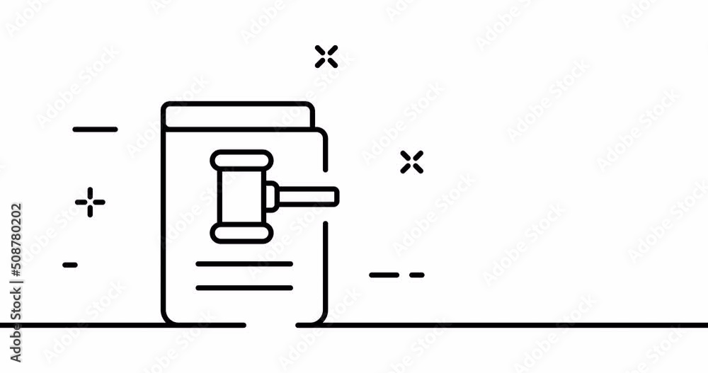 Continuous line art drawing law. Single line drawing, solid line. One ...