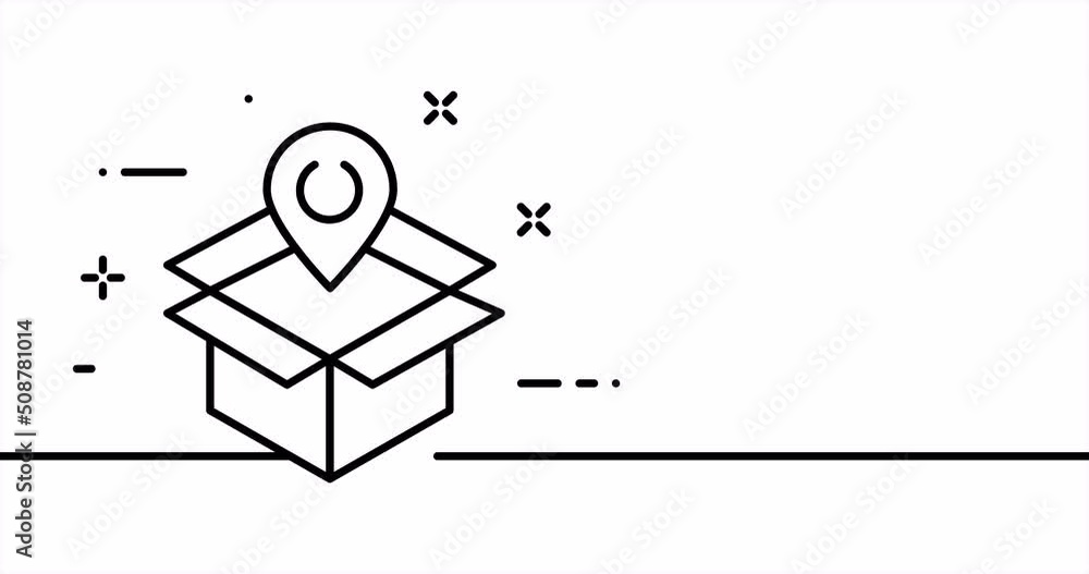 Single line drawing, solid line mail. One line drawing animation of ...