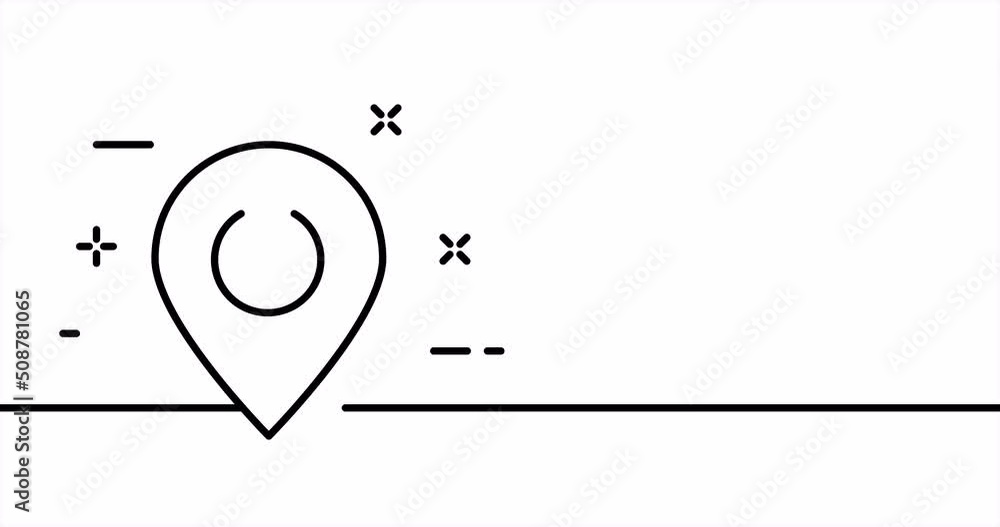 Single line drawing, solid line geolocation. Single line drawing ...