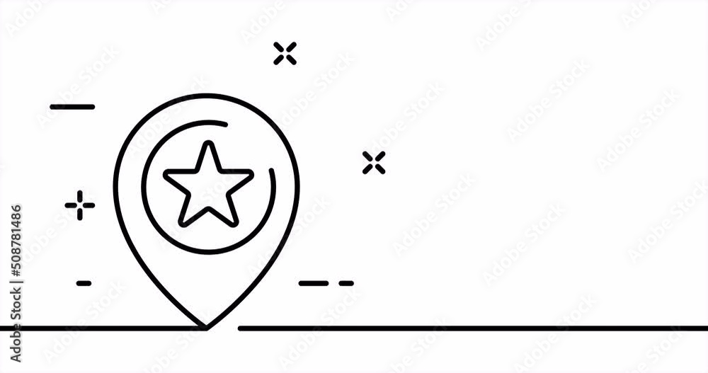 Continuous line art drawing geolocation. Single line drawing, solid ...