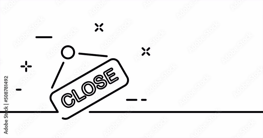 One line drawing, solid line business. One line drawing animation close ...