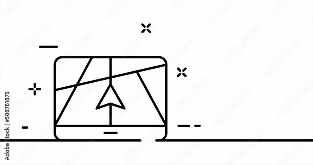 Continuous line art drawing geolocation. Single line drawing, solid ...