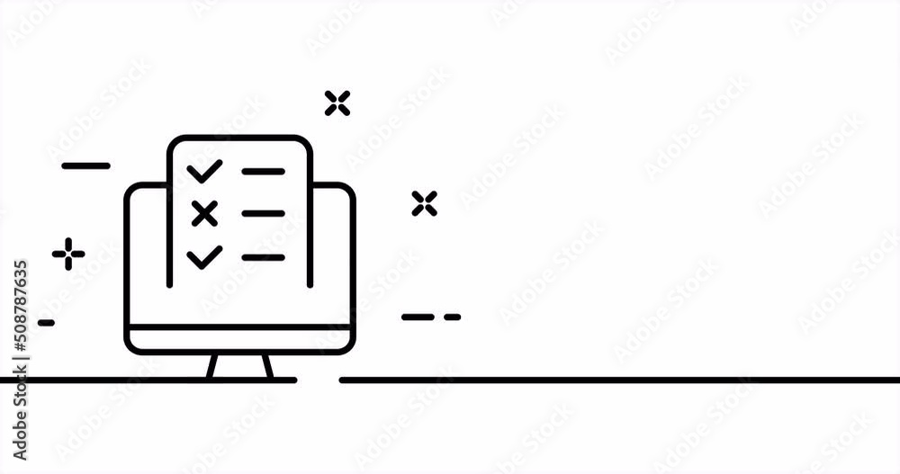 Computer with check list. To do list, work, report, goals for the day ...