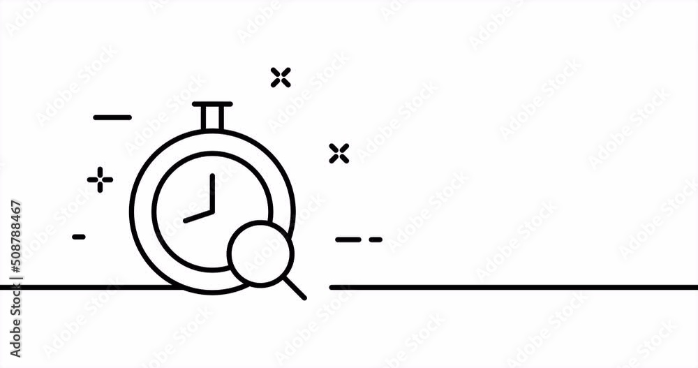 Stopwatch and magnifying glass. Keep track of time. Research, work ...