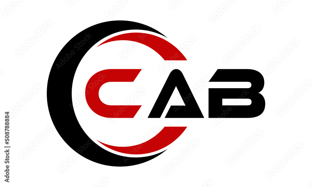 CAB swoosh three letter logo design vector template | monogram logo ...