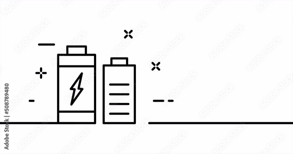 Batteries with lightning. Accumulator, energy, power supply ...
