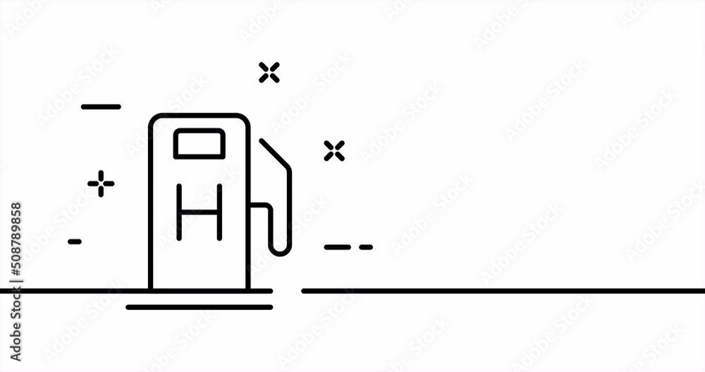 Filling station. Hydrogen refuel. Car, modern, gasoline, petrol. Fuel ...