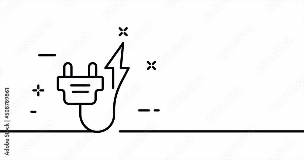 Plug with lightning. Household appliances, electrical engineering ...