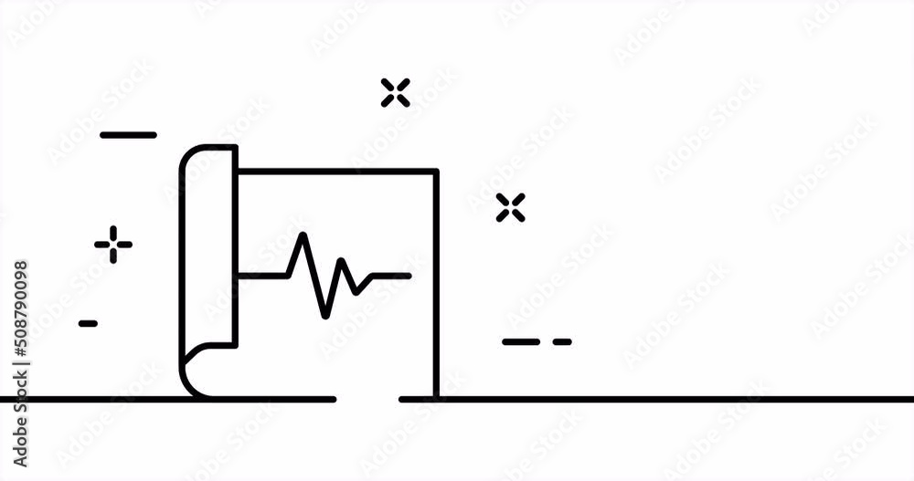 Cardiogram. ECG, electrocardiogram, heartbeat, pulse, heart rhythm ...