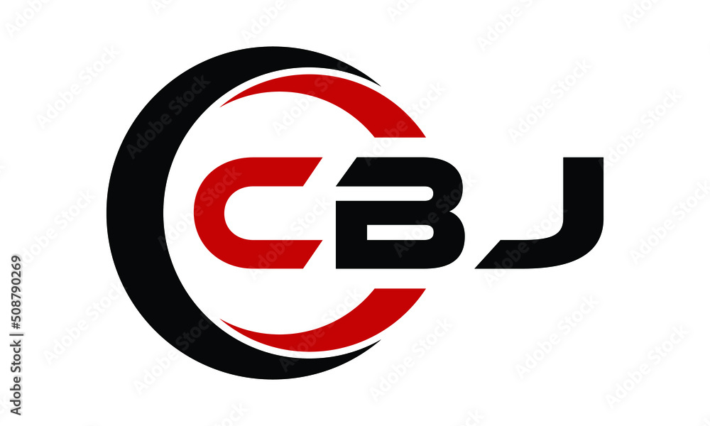 Vecteur Stock CBJ swoosh three letter logo design vector template ...