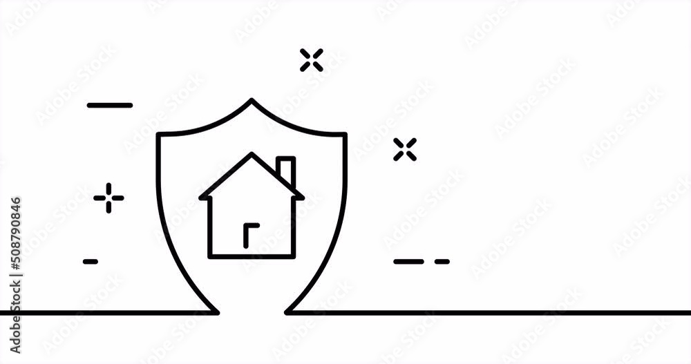 Protected house. Shield, protection, home, safe, alarm system. Safety ...