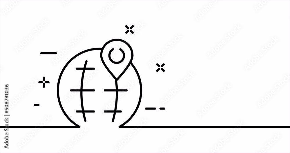 Planet with a pointer. Map, globe, earth, gps, navigation. Location ...