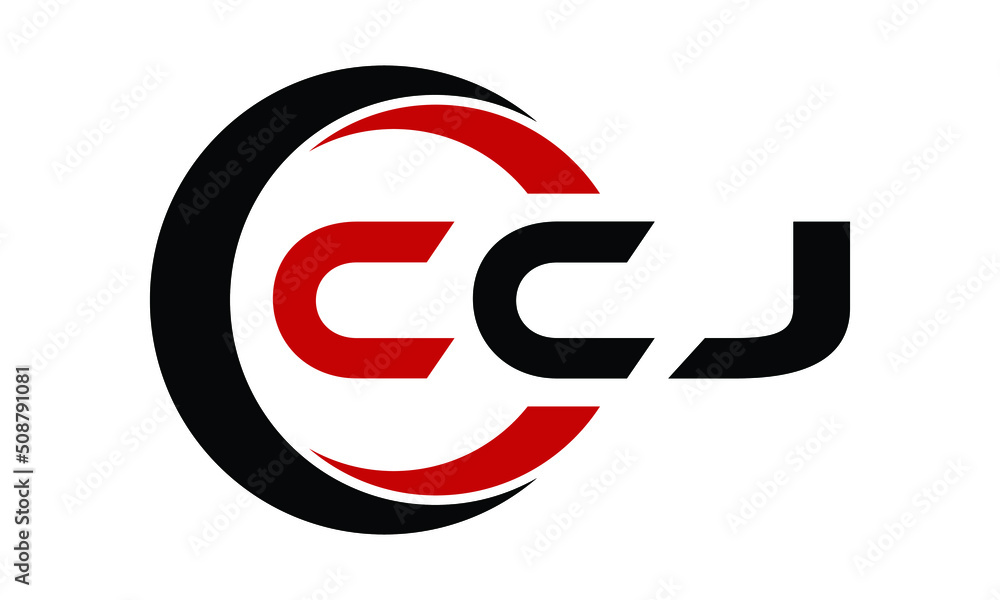 CCJ swoosh three letter logo design vector template | monogram logo ...