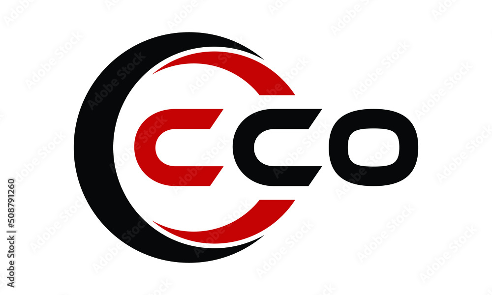 CCO swoosh three letter logo design vector template | monogram logo ...