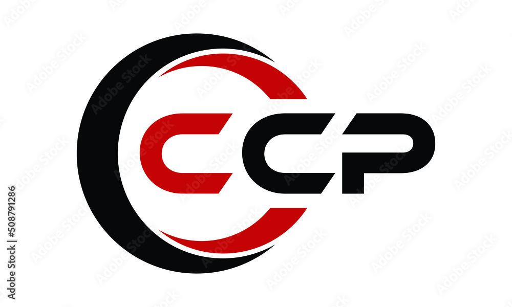 Vetor de CCP swoosh three letter logo design vector template | monogram ...