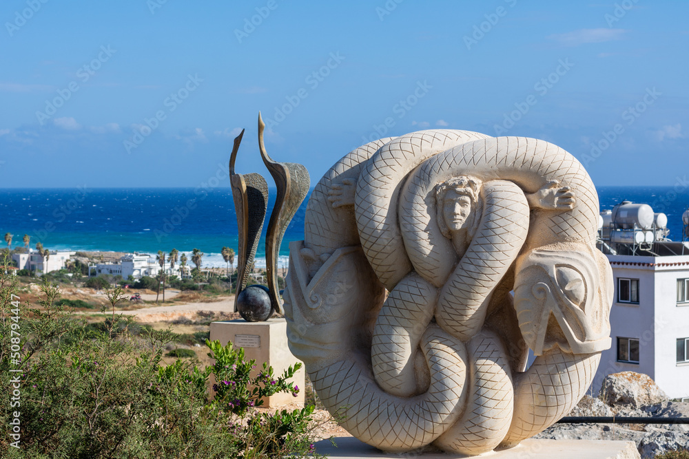 Ayia Napa, Cyprus - 22-may-2022: Sculptures Museum in the city Ayia ...