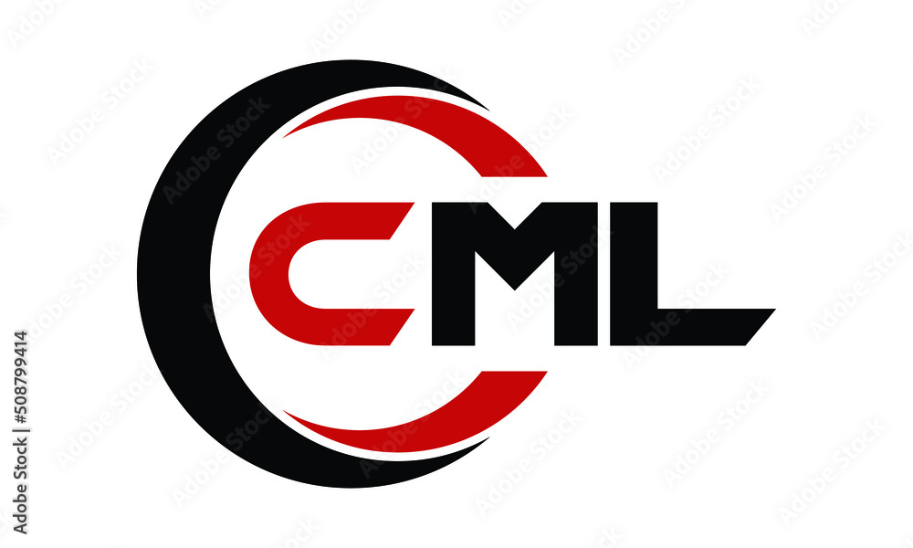 CML swoosh three letter logo design vector template | monogram logo ...
