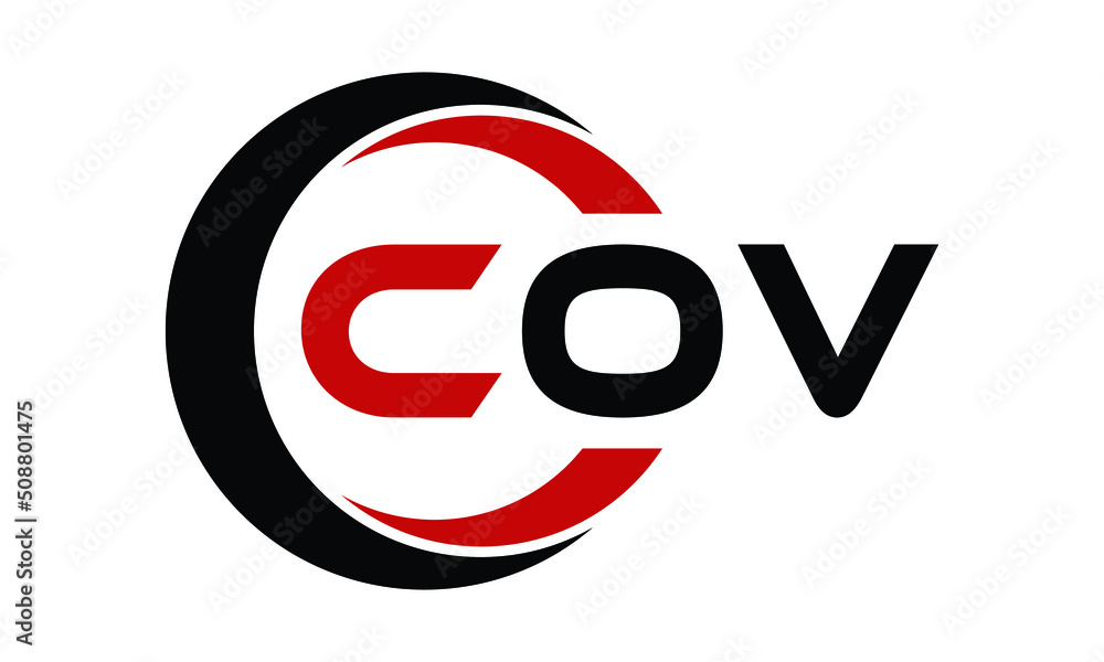 COV swoosh three letter logo design vector template | monogram logo ...